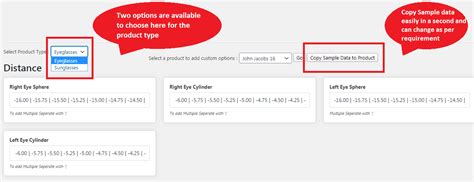 Woocommerce Eye Glasses Lenses Prescription Plugin