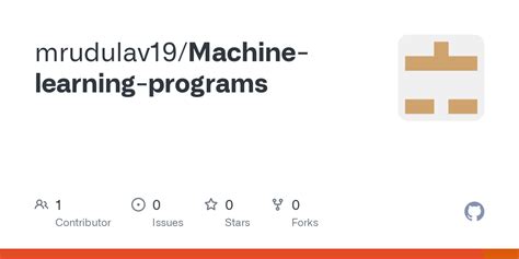 Github Mrudulav19machine Learning Programs