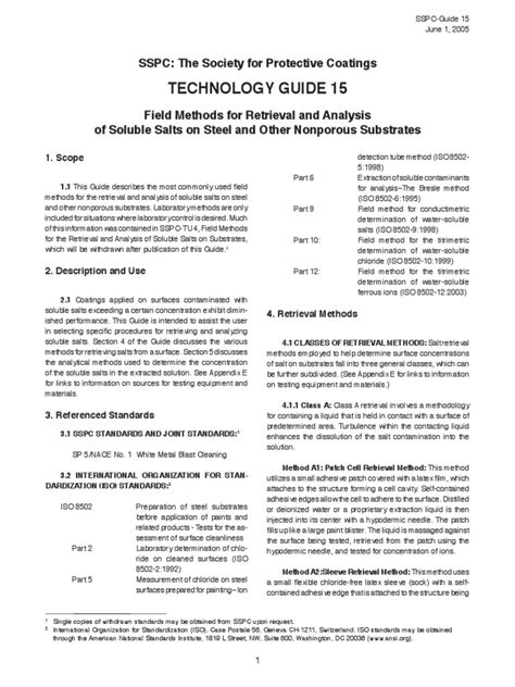 Sspc Guide 15 Pdf Pdf Solubility Sodium Chloride