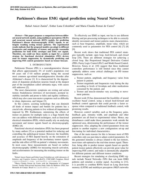 Pdf Parkinsons Disease Emg Signal Prediction Using Neural Networks