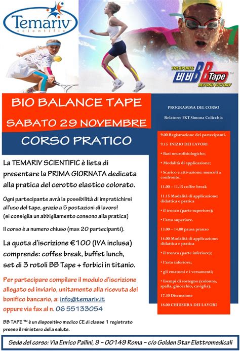 CORSO TEORICO/PRATICO DI BIO BALANCE TAPE – Temariv Scientific