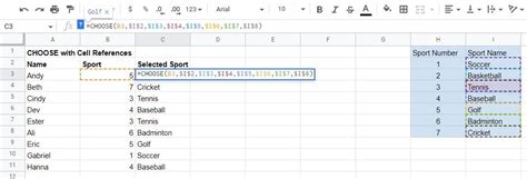 How To Use The CHOOSE Function In Google Sheets