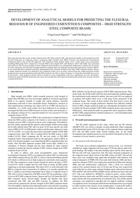 Pdf Development Of Analytical Models For Predicting The Flexural Behaviour Of Engineered