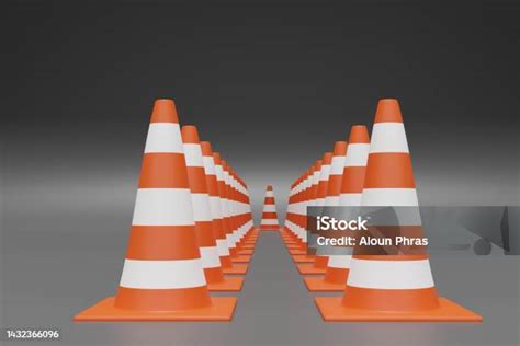 3d 렌더링 교통 콘은 보안 경고 도로 수리 건설 현장의 안전 신호 위험 작업 거리의주의 또는 주의에 대한 상징입니다 3차원 형태에 대한 스톡 사진 및 기타 이미지 Istock