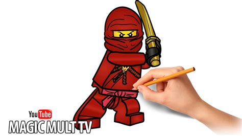 Как нарисовать Кая красного ниндзя Lego Ninjago Youtube