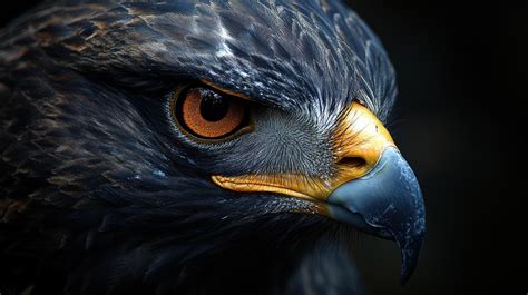 Eagle Close Up Detailed Portrait Of Majestic Bird Of Prey In Wildlife