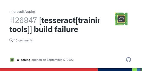Tesseract Training Tools Build Failure Issue 26847 Microsoft