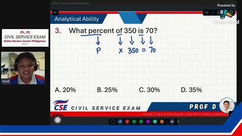 Civil Service Exam Cse Review Percentage Problem Part 3 Numerical Ability Youtube