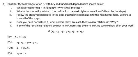 solved 1 consider the following relation r with key and