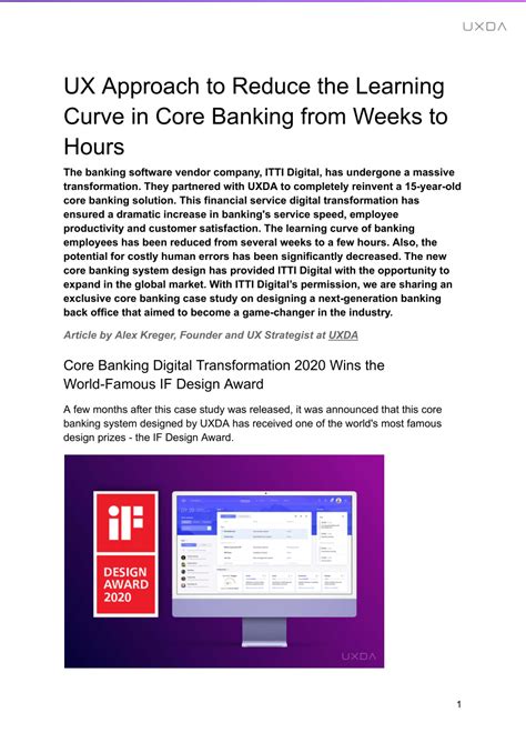 Pdf Ux Approach To Reduce The Learning Curve In Core Banking From