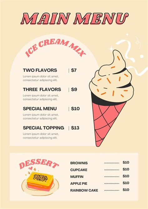 Ice Cream Shop Menu Ideas At Geraldine Edmondson Blog
