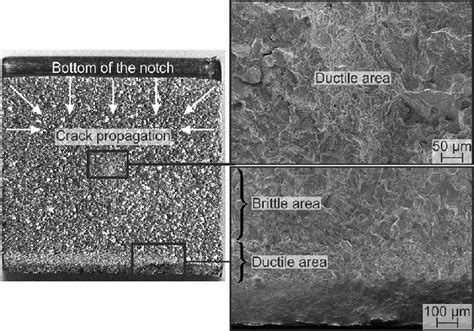 Macroscopic Fracture Surface A960 With Microscopic Views Of Ductile Download Scientific