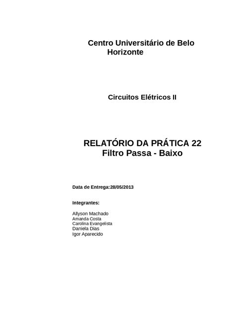 Relatório De Circuitos Docsity