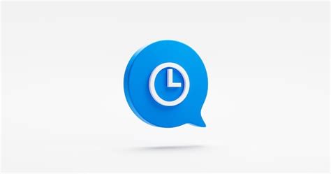 Premium Photo Clock Time Alarm 3d Icon Isolated On White Background With Blue Message Speech
