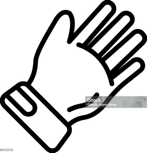 플레이어 장갑 개념 보호 기어 미트 벡터 라인 아이콘 디자인 흰색 배경에 아이스 하키 기호 연락처 팀 게임 사인 겨울 스포츠 장비 스톡 Playoffs에 대한 스톡 벡터