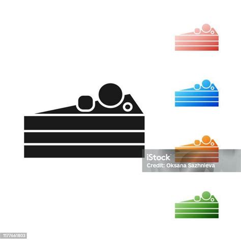 흰색 배경에 격리 된 검은 케이크 아이콘입니다 생일 축하해요 다채로운 아이콘을 설정합니다 벡터 일러스트레이션 개념에 대한 스톡 벡터 아트 및 기타 이미지 Istock