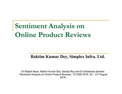 PDF Sentiment Analysis On Online Product Reviews