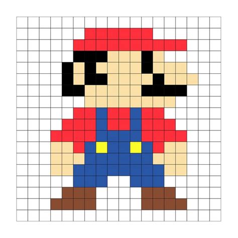 Pixel Mario Pixelated Mario Characters Mario 8 Bit Pixel Art Mario Pixel Art Grid