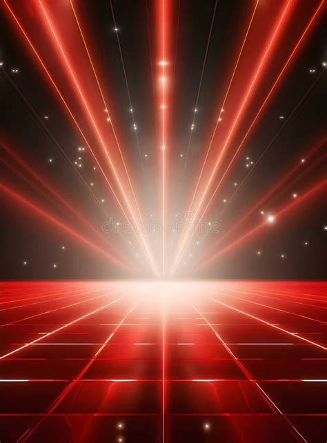 Abstract Red Laser Grid Futuristic Energy Burst Stock Illustration