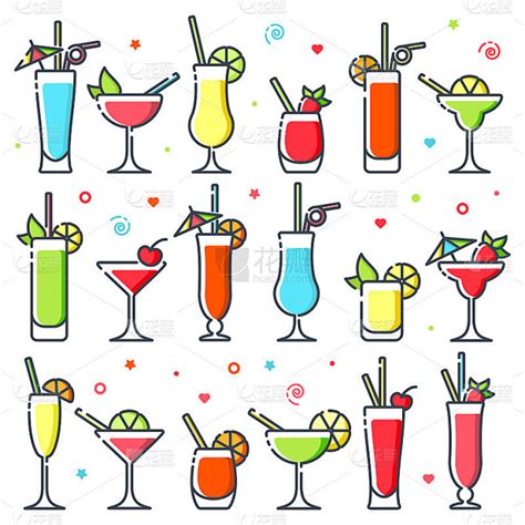 不同类型的酒精鸡尾酒