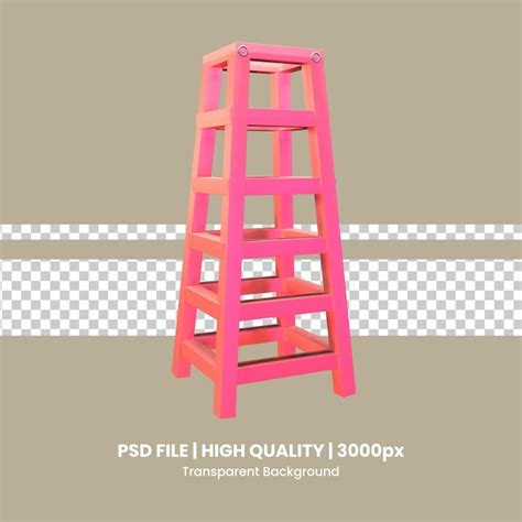 투명 배경에 고립 된 3d 아이콘 사다리 렌더링 프리미엄 Psd 파일