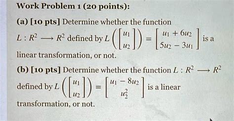 solved work problem 1 20 points a [10 pts] determine whether the