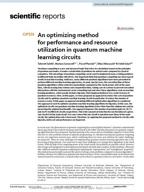 an optimizing method for performance and resource pdf quantum