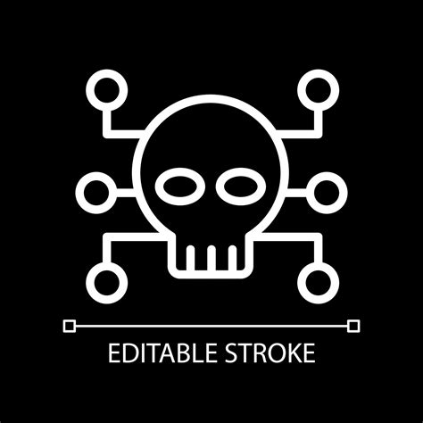 Cybercrime Pixel Perfect White Linear Icon For Dark Theme Criminal And Illegal Activity