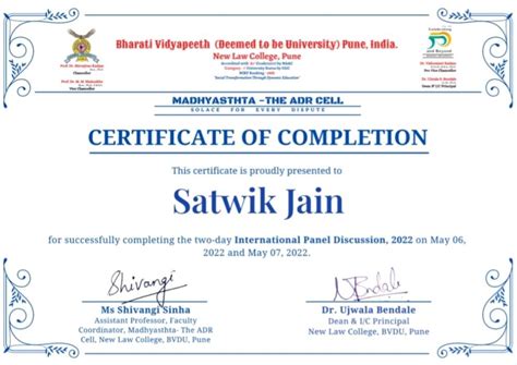 satwik jain on linkedin bvpnlc madhyasthta adrcell