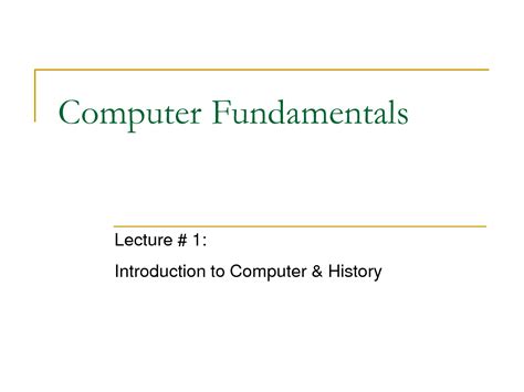 SOLUTION Lecture1 Introduction To Computer History Part1 Studypool