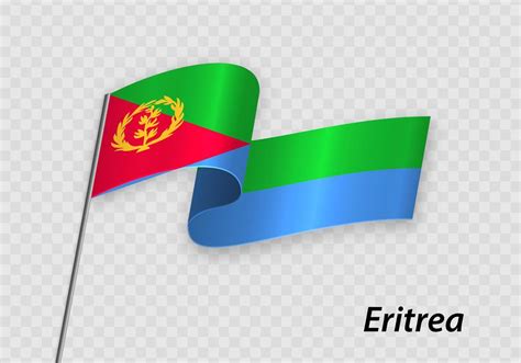 Waving Flag Of Eritrea On Flagpole Template For Independence Day 21852597 Vector Art At Vecteezy