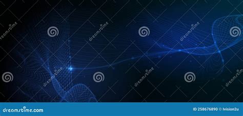 Vector Abstract Digital Technology With Dot Particle Dynamic Pattern