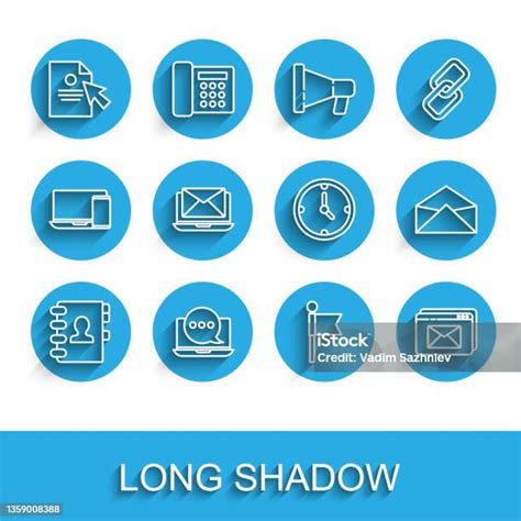 줄 주소록 랩톱 문서 및 커서 위치 마커 웹 사이트 봉투 랩톱 봉투 및 시계 아이콘에서 채팅 메시지 알림 벡터 0명에 대한 스톡 벡터 아트 및 기타 이미지 Istock