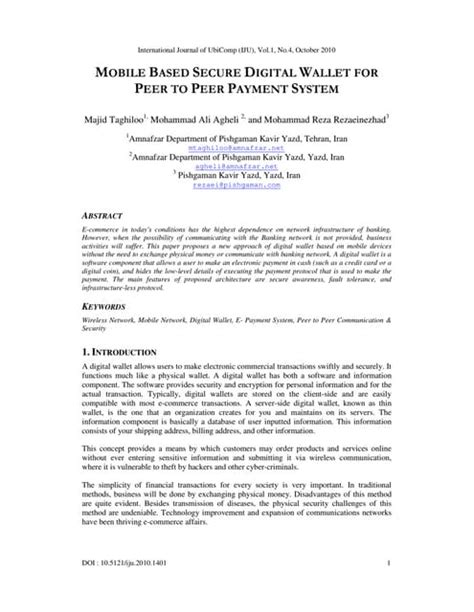 mobile based secure digital wallet for peer to peer payment system pdf
