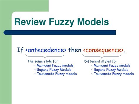 Ppt Understanding Fuzzy Inference Systems Architecture And Models