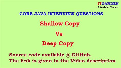 Core Java Interview Questions Shallow Copy Vs Deep Copy Example In Java