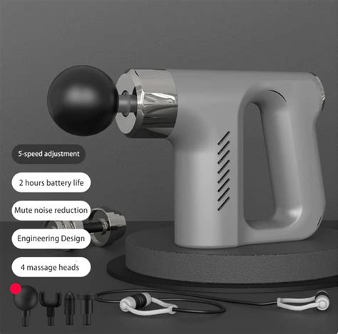 Double Handle 5in1 Fascial Gun Massager High Quality Physiotherapy Device Rechargeable