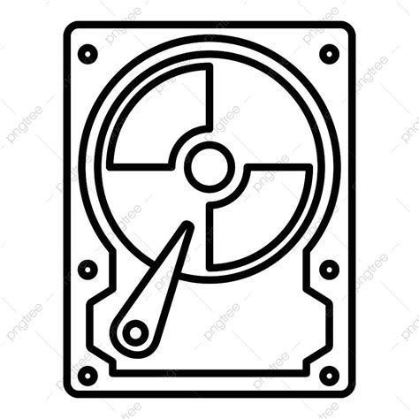 Hard Disk Icon Outline Vector Protection Element Data PNG And Vector With Transparent