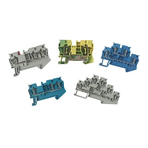 DIN Rail Spring Terminal Barrier Terminal Push In Cable Connectors China PT And Feed