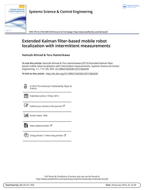Pdf Extended Kalman Filter Based Mobile Robot Localization With