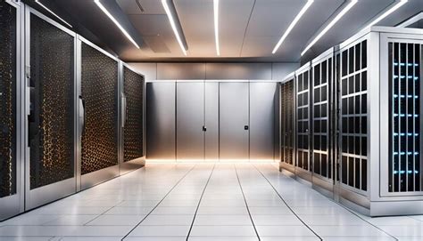 Simple Server Room With Geometric Patterns Premium Ai Generated Image