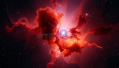 Nebula Cloud In Deep Space With Vibrant Colors Generative Ai Stock