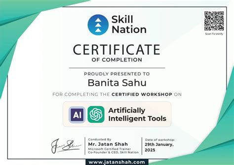 Artificialintelligence Ai Skillnation Learning Certification Banita Sahu