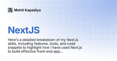 Nextjs Mohit Kapadiya