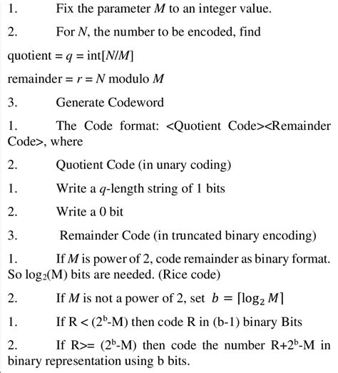 golomb and rice algorithm rice 1979 download scientific diagram