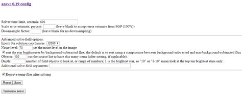 ansvr fails with 25 scale error plate solving main sequence software