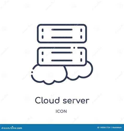 Linear Cloud Server Icon From Networking Outline Collection Thin Line Cloud Server Icon