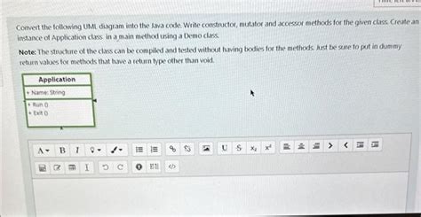 Solved Convert The Following Uml Diagram Into The Java Code