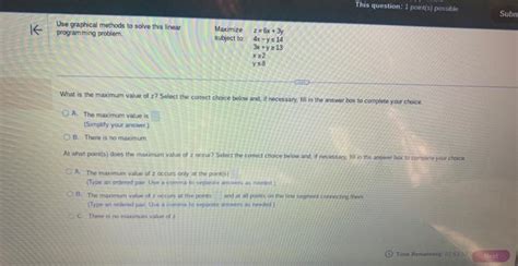 Solved Use Graphical Metrods To Solve This Linear Chegg