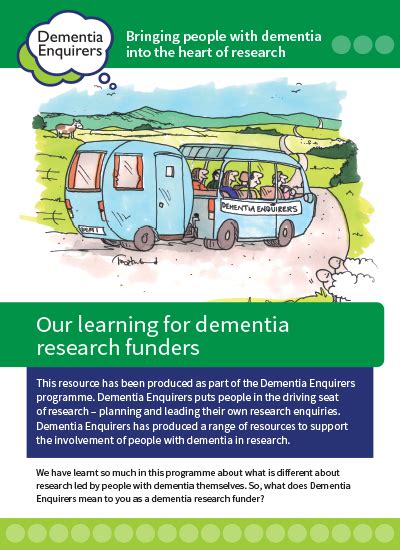 Our Learning For Dementia Research Funders Dementia Enquirers